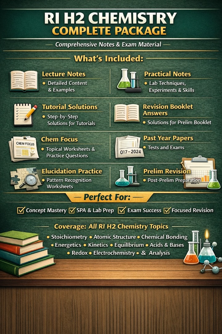 RI H2 Chemistry Complete Notes & Exam Package, Hobbies & Toys, Books ...
