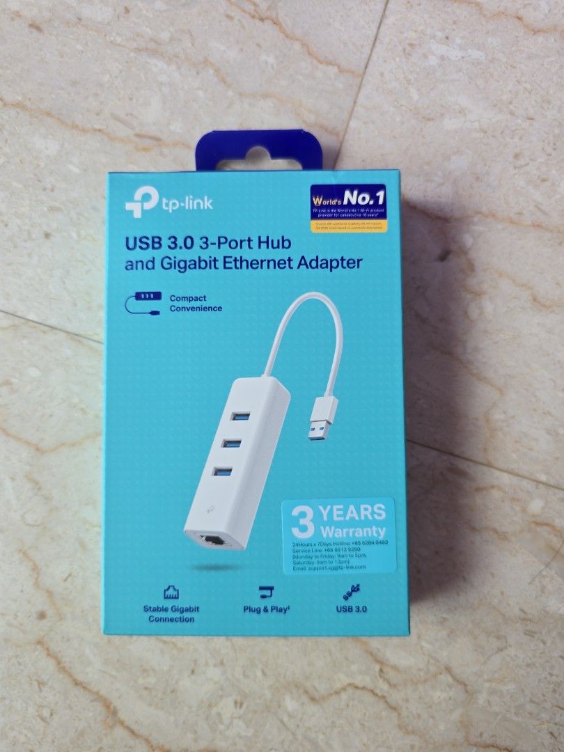TP-Link USB 3.0 3-Port Hub and Gigabit Ethernet Adapter, Computers ...