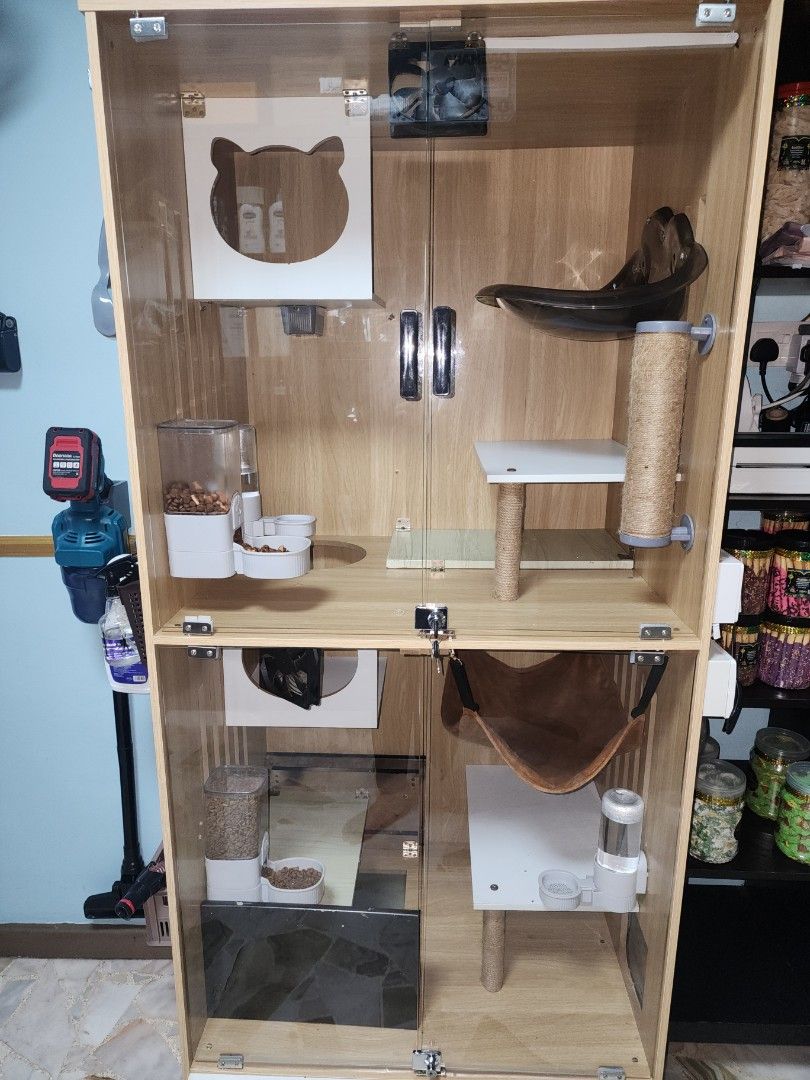 Custom Cat Enclosure with Accessories 2 Story, Pet Supplies, Homes ...