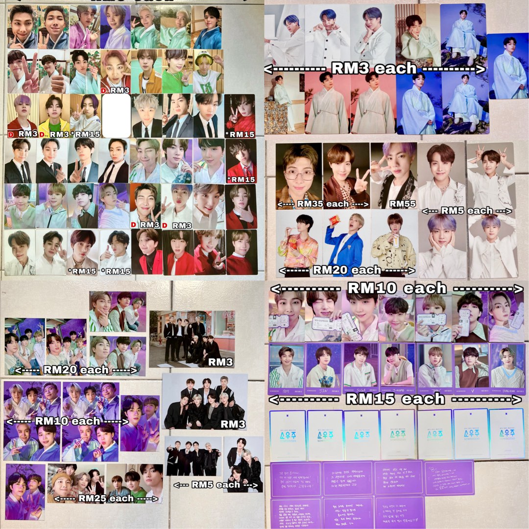WTS BTS Official Mini Photocard RM JIN SUGA JHOPE JIMIN V JUNGKOOK ...