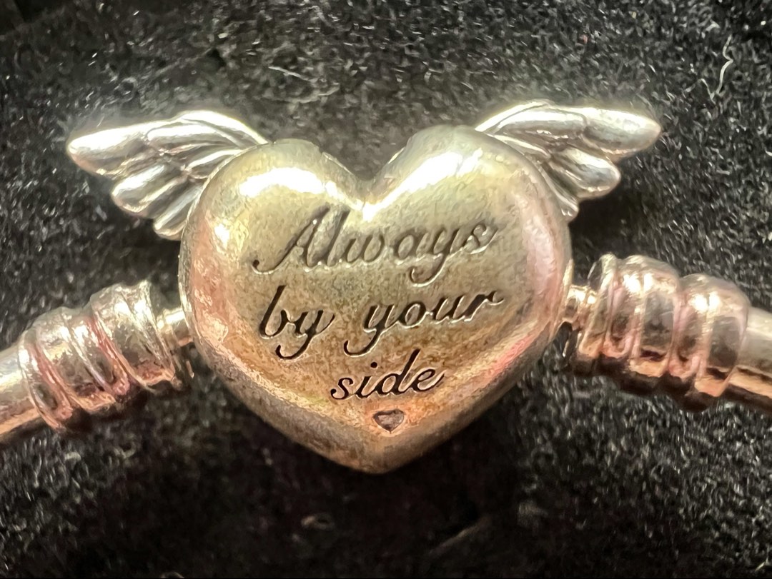 New & Authentic - Pandora Winged Heart Bangle, Always by your side, ALE ...