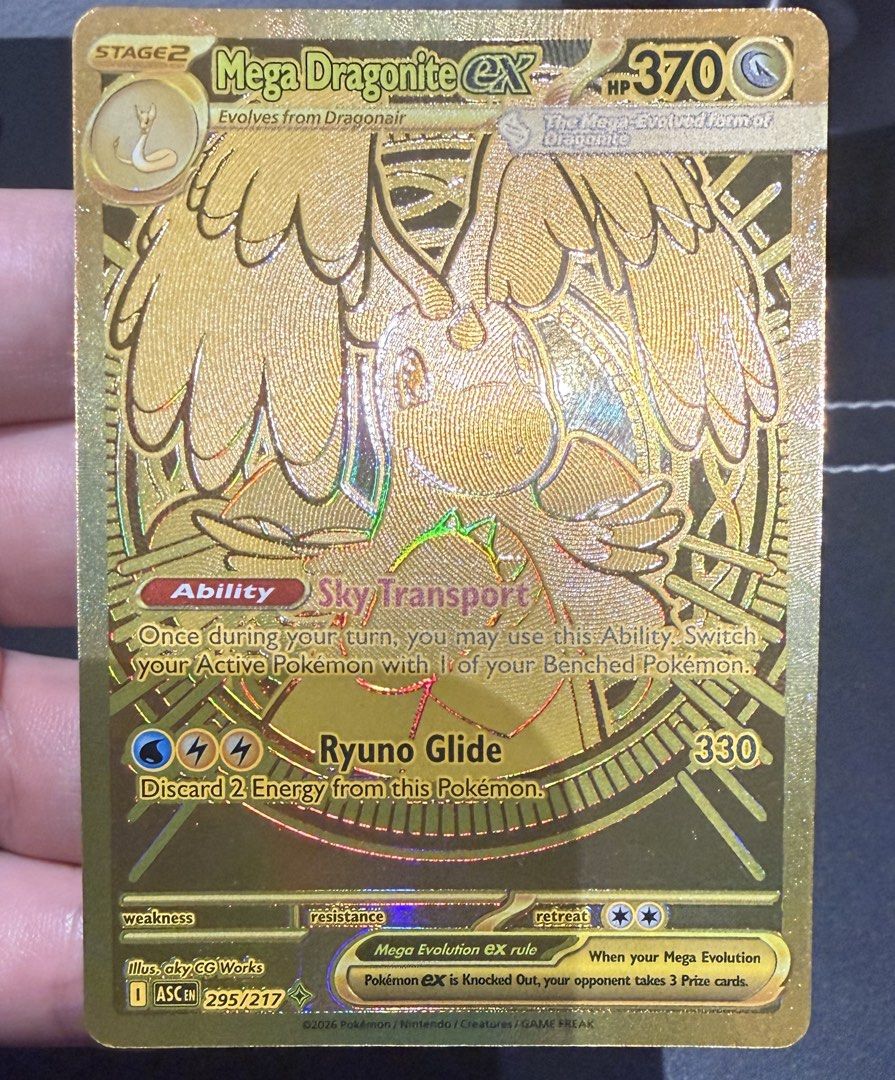 Pokemon TCG Mega Dragonite EX 295/217 MUR Gold Card from Ascended ...