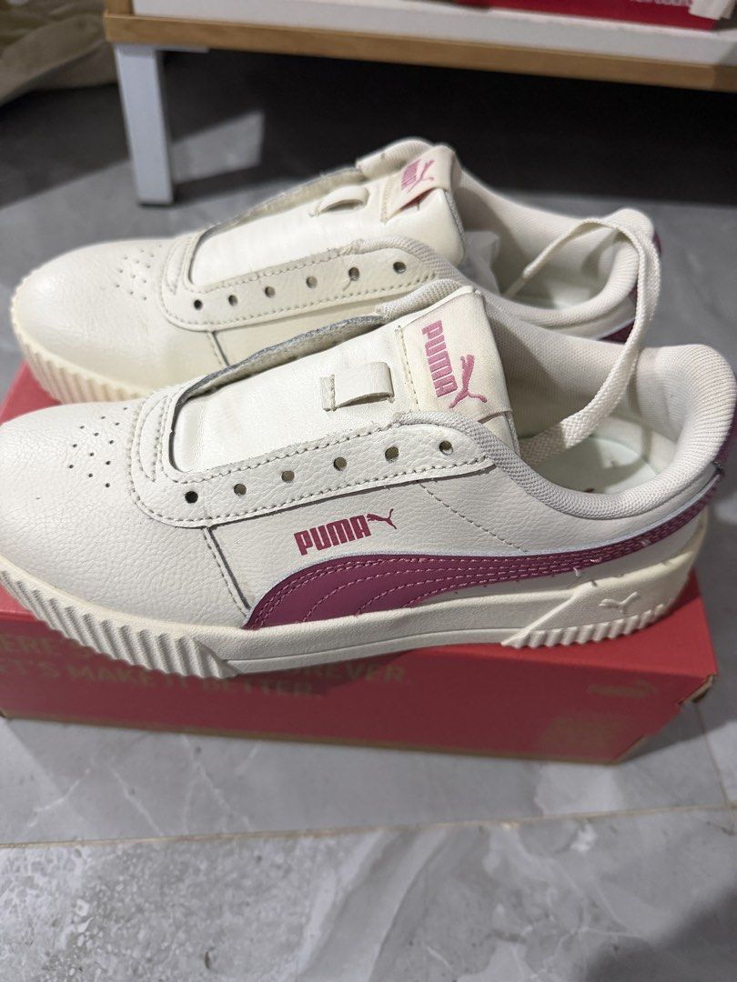 Puma sepatu wanita kulit carina, Fesyen Wanita, Sepatu di Carousell