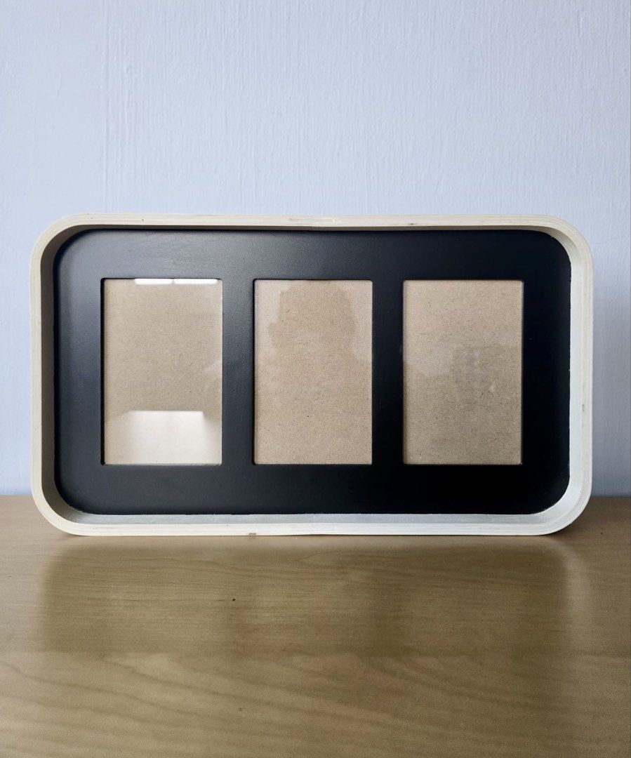 Triple Photo Frame - Black and Wood, Furniture & Home Living, Home ...