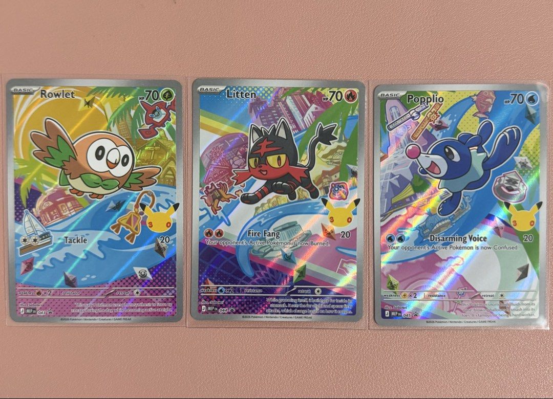 pokemon 30th anniversary first partner set - alola gen 7 starters ...