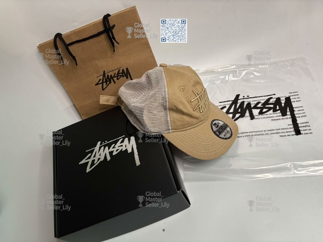 💯 Original Stussy x New Era Mesh Trucker Hat – Brown & Multicolor ...