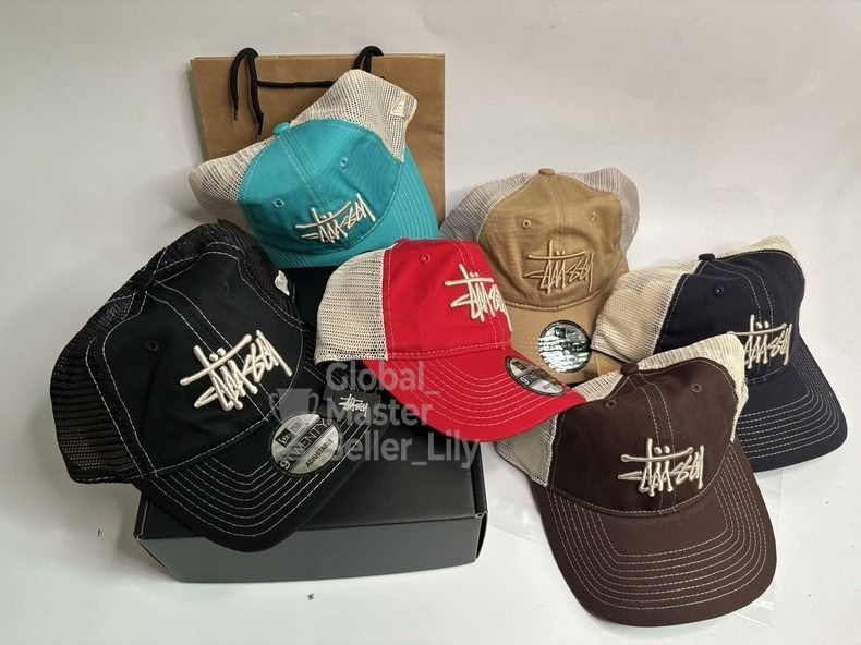 💯 Original Stussy x New Era Mesh Trucker Hat – Brown & Multicolor ...