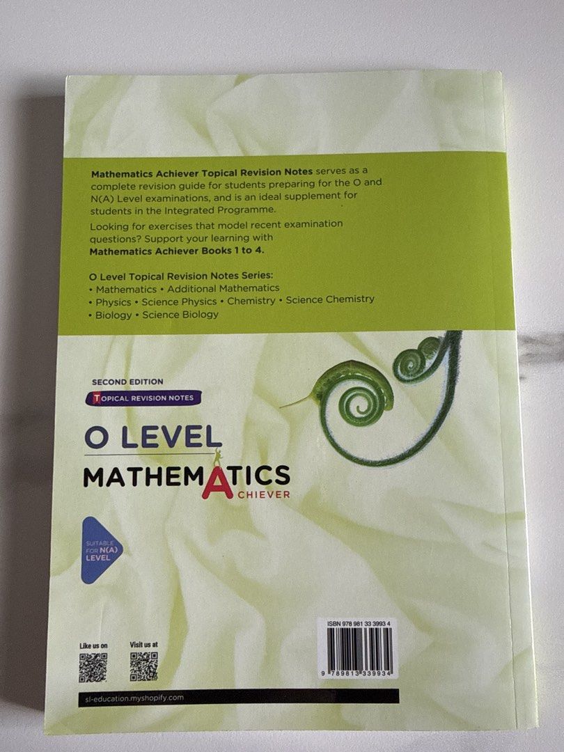 O Level Mathematics Achiever Topical Revision Notes, Hobbies & Toys ...