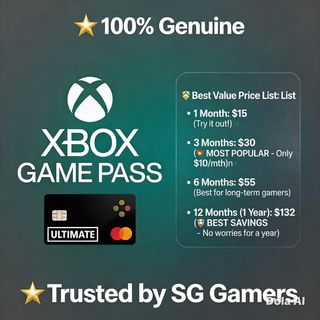 Xbox Game Pass Ultimate - 1 Month, Video Gaming, Video Games, Xbox on ...