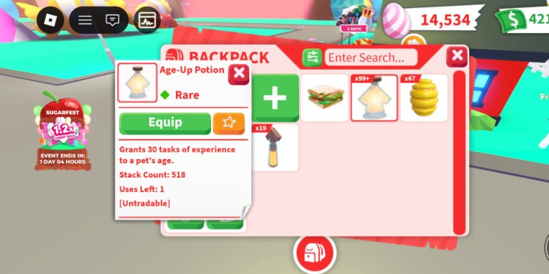 Adopt me account Bucks / age up potions, Video Gaming, Gaming ...