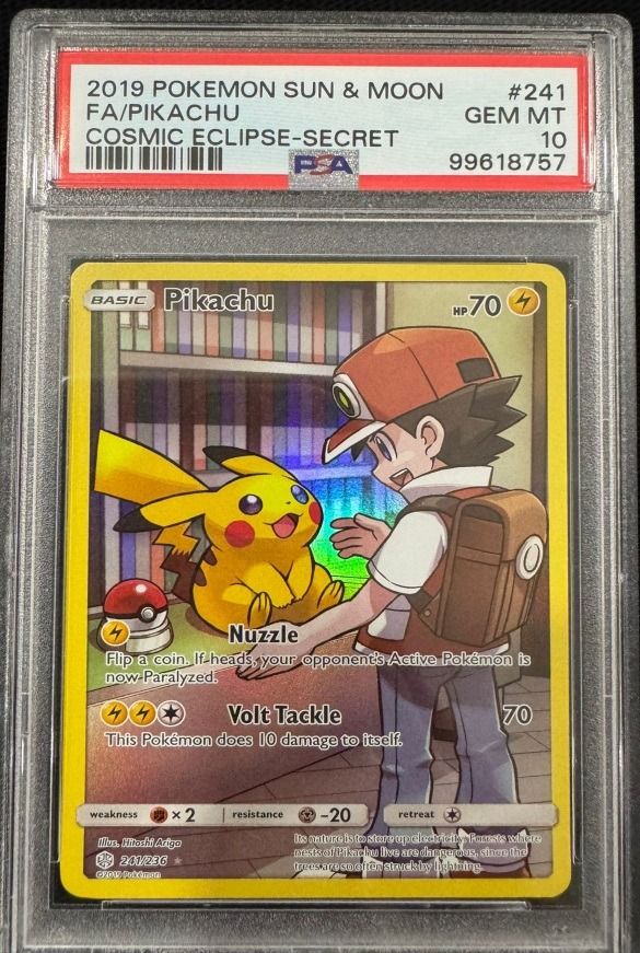 PSA 10 Pikachu FA Cosmic Eclipse Secret Rare #241, Hobbies & Toys, Toys ...