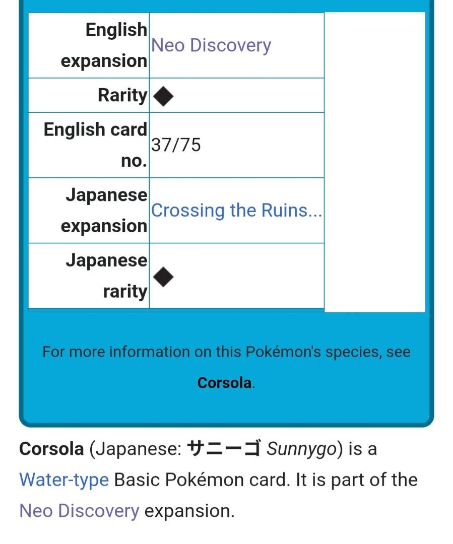 2000 Neo Discovery Japanese TCG Pokemon Cards water cute Vintage Gold ...