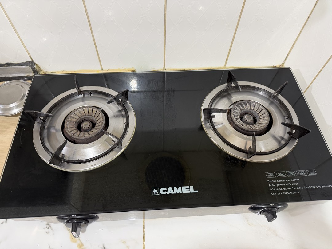 Camel Double Burner Gas Stove with Solane Tank, Furniture & Home Living ...