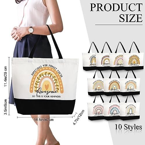 10 Pieces Teacher Appreciation Gifts Canvas Teacher Tote Bag Reusable ...