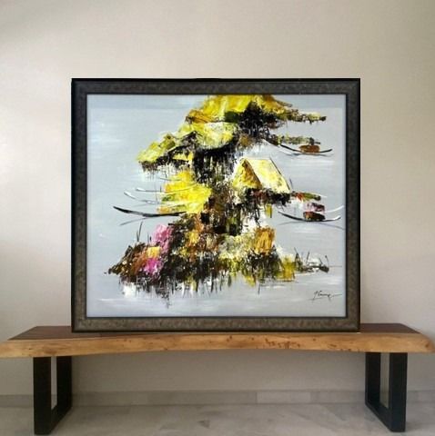 Abstract Landscape Painting - Framed, Furniture & Home Living, Home ...