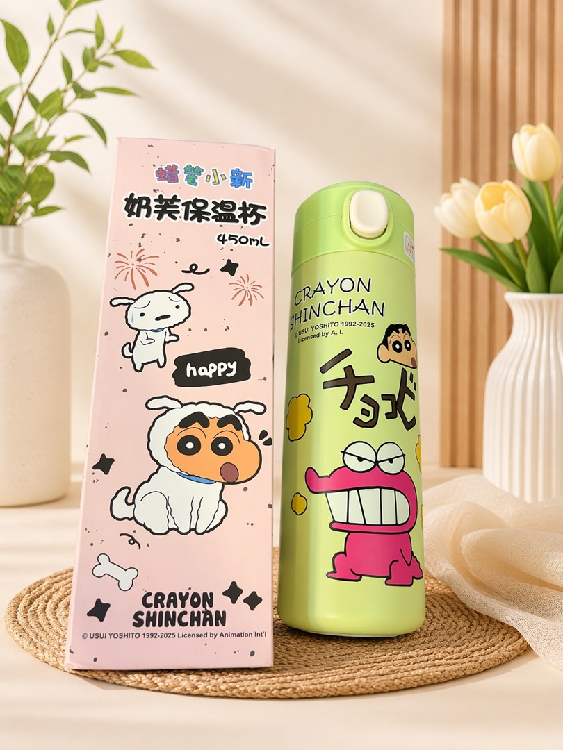 Crayon Shinchan 450ml Green Thermos Flask, Furniture & Home Living ...