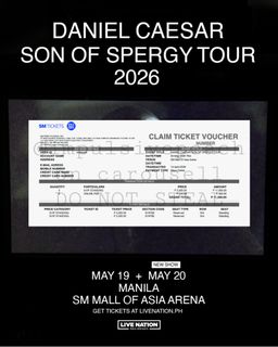 Daniel Caesar - Son of Spergy Day 1, Tickets & Vouchers, Event Tickets ...