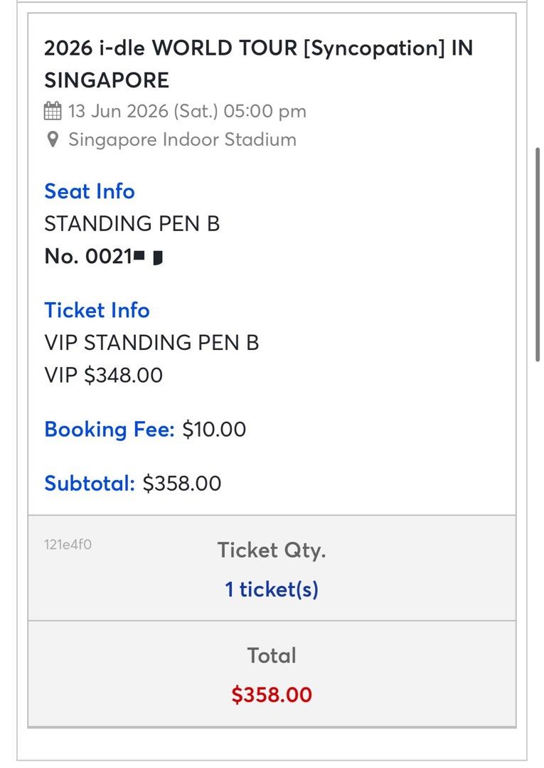 2026 (G)I-DLE World Tour - Standing Pen B Ticket, Tickets & Vouchers ...