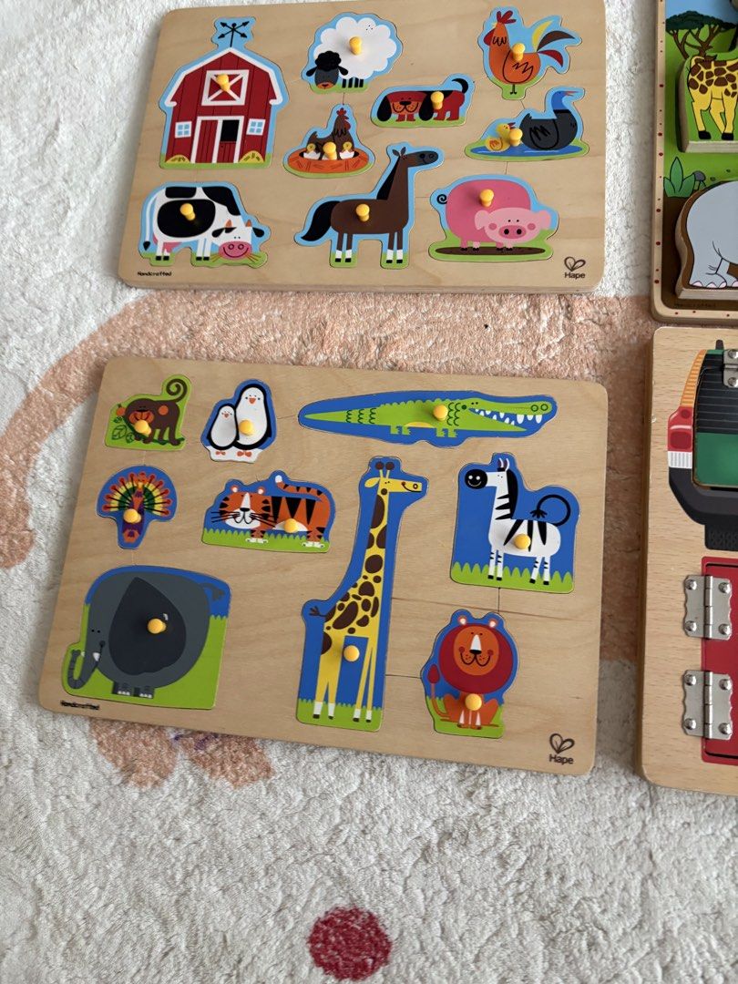 $20 for bundle of 4 Montessori Wooden Toys Hape & Melissa & Doug Wooden ...