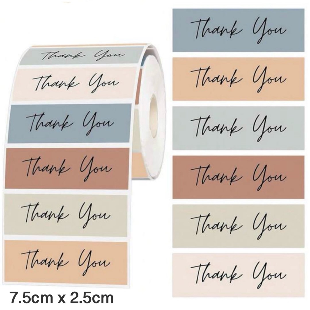 [$5 for 50pcs] Thank You Rectangle Stickers, Hobbies & Toys, Stationery ...