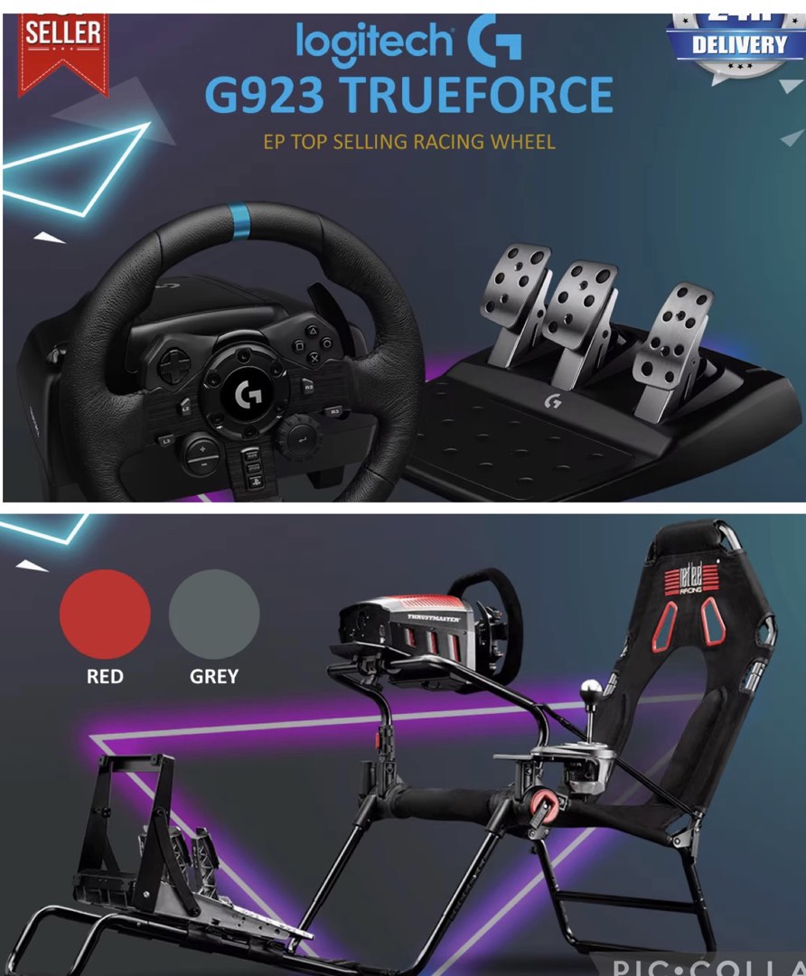 Logitech G923 TRUEFORCE Racing Wheel + Next Level Racing GT Lite ...