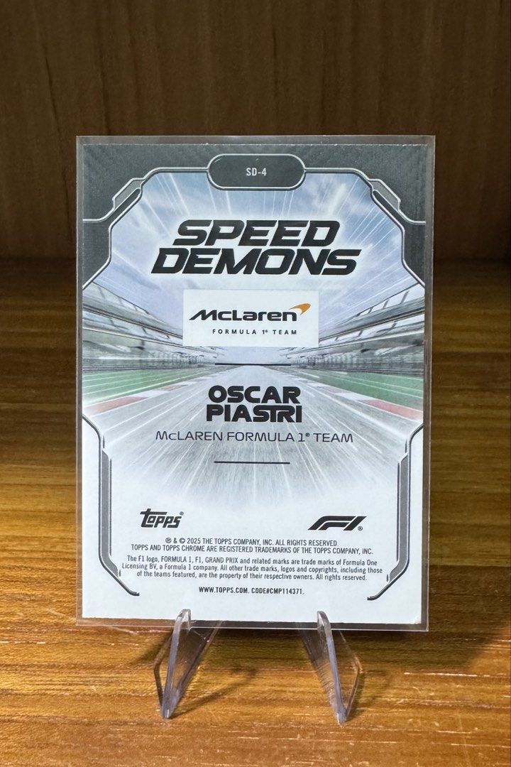 2025 Topps Chrome Formula 1 Speed Demons Oscar Piastri #SD-4 Refractor ...