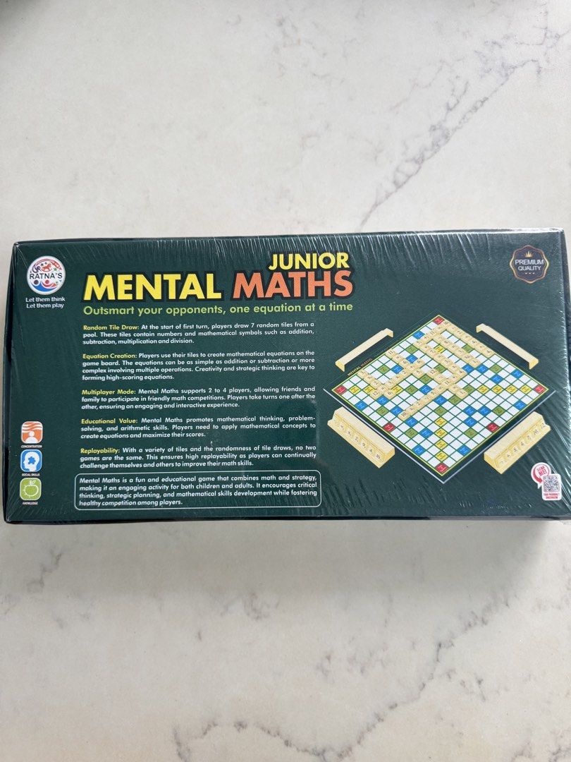 Ratna's Junior Mental Maths Board Game, Hobbies & Toys, Toys & Games on ...