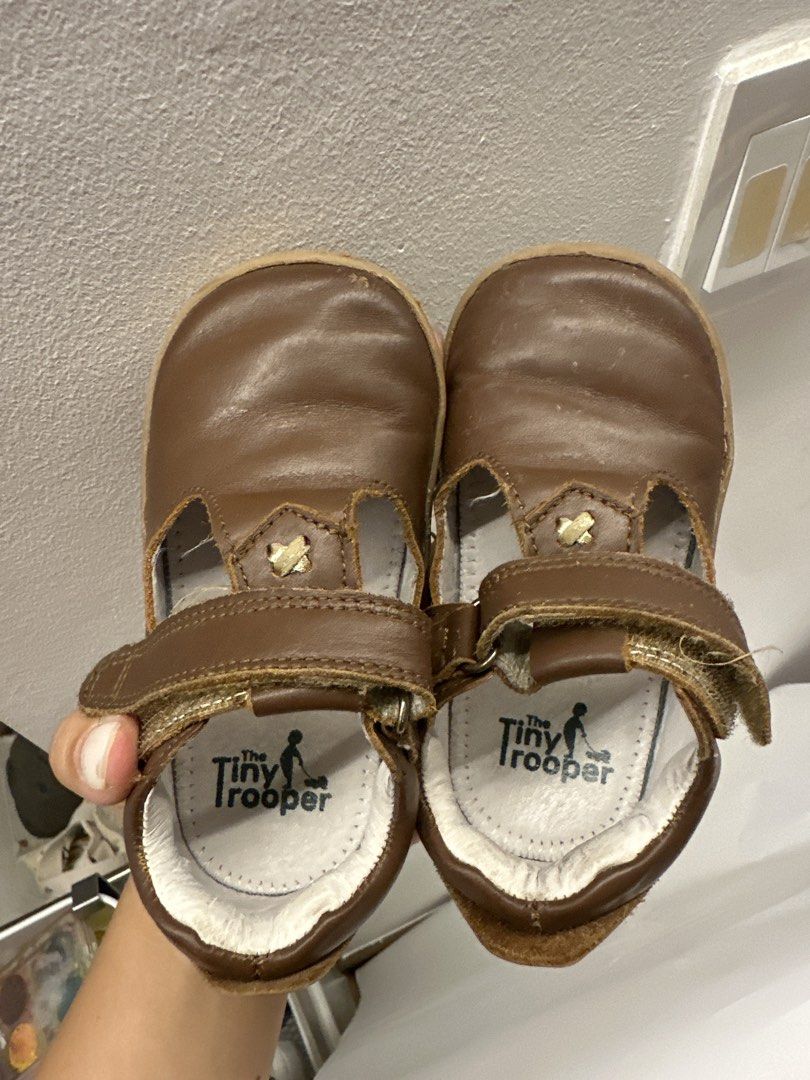 The Tiny Troopers Megan t bar Brown Leather Shoes, Babies & Kids ...