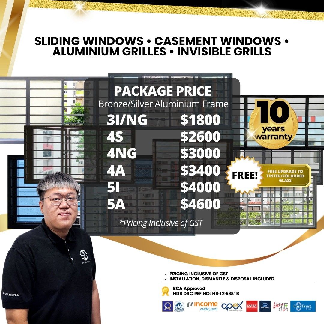 Resale Sliding Windows and Grilles Bundle, Home Services, Renovations ...