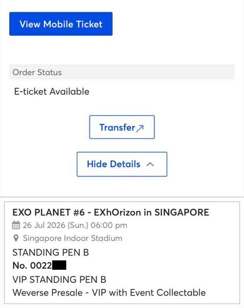 WTS LOW QUEUE X1 VIP PEN B EXO Planet #6 - ExhOrizon in Singapore ...