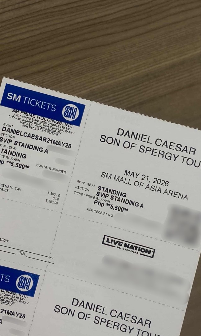 Daniel Caesar Concert Ticket - SVIP Standing A, Tickets & Vouchers ...