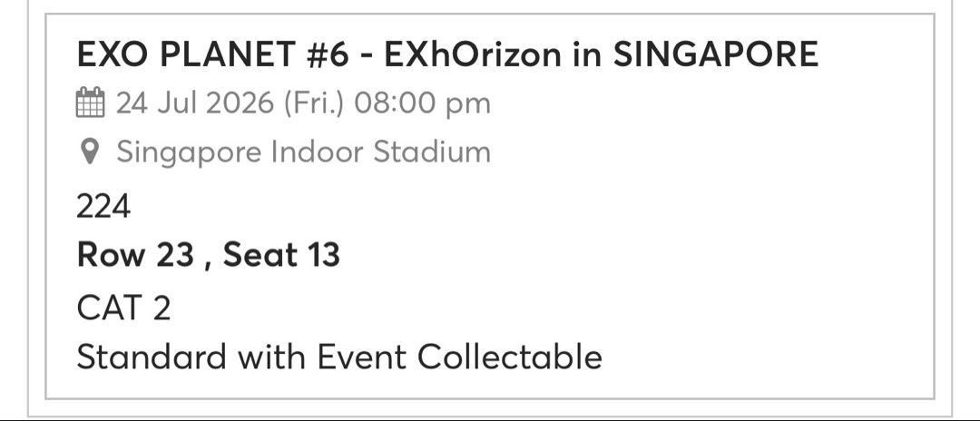 EXO PLANET #6 - EXhOrizon in Singapore - CAT 2 Ticket, Tickets ...