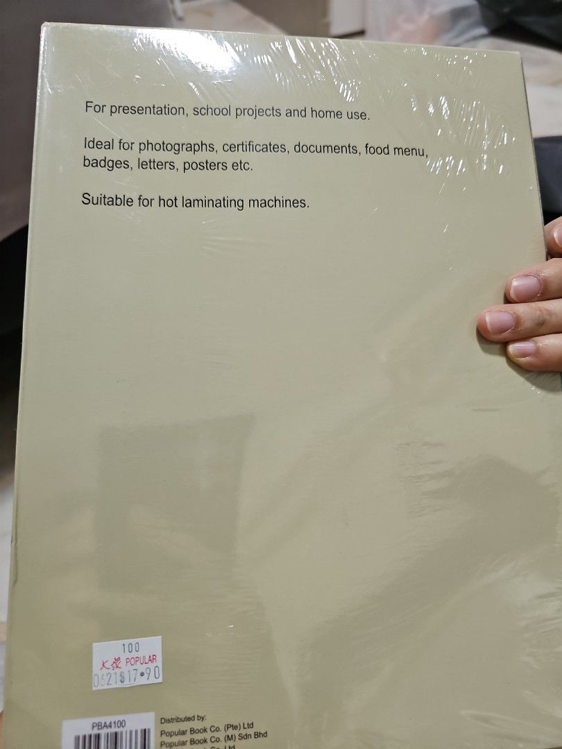 Popular Book Co. Laminating Sheets, Hobbies & Toys, Stationery & Craft ...
