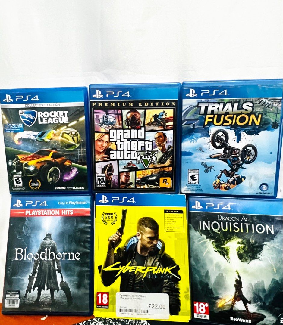 PS4 Games: Rocket League, GTA V, Trials Fusion, Bloodborne, Cyberpunk ...