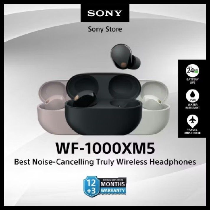 Sony WF-1000XM5 Noise Cancelling Headphones, Audio, Headphones ...