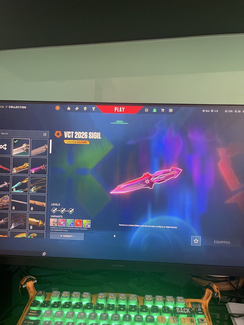 Valorant VCT 2026 Sigil Knife and Card, Video Gaming, Gaming ...