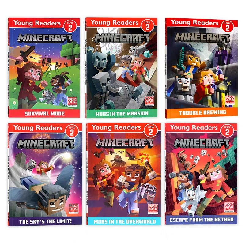 6bks set Minecraft young reader level2, Hobbies & Toys, Books ...