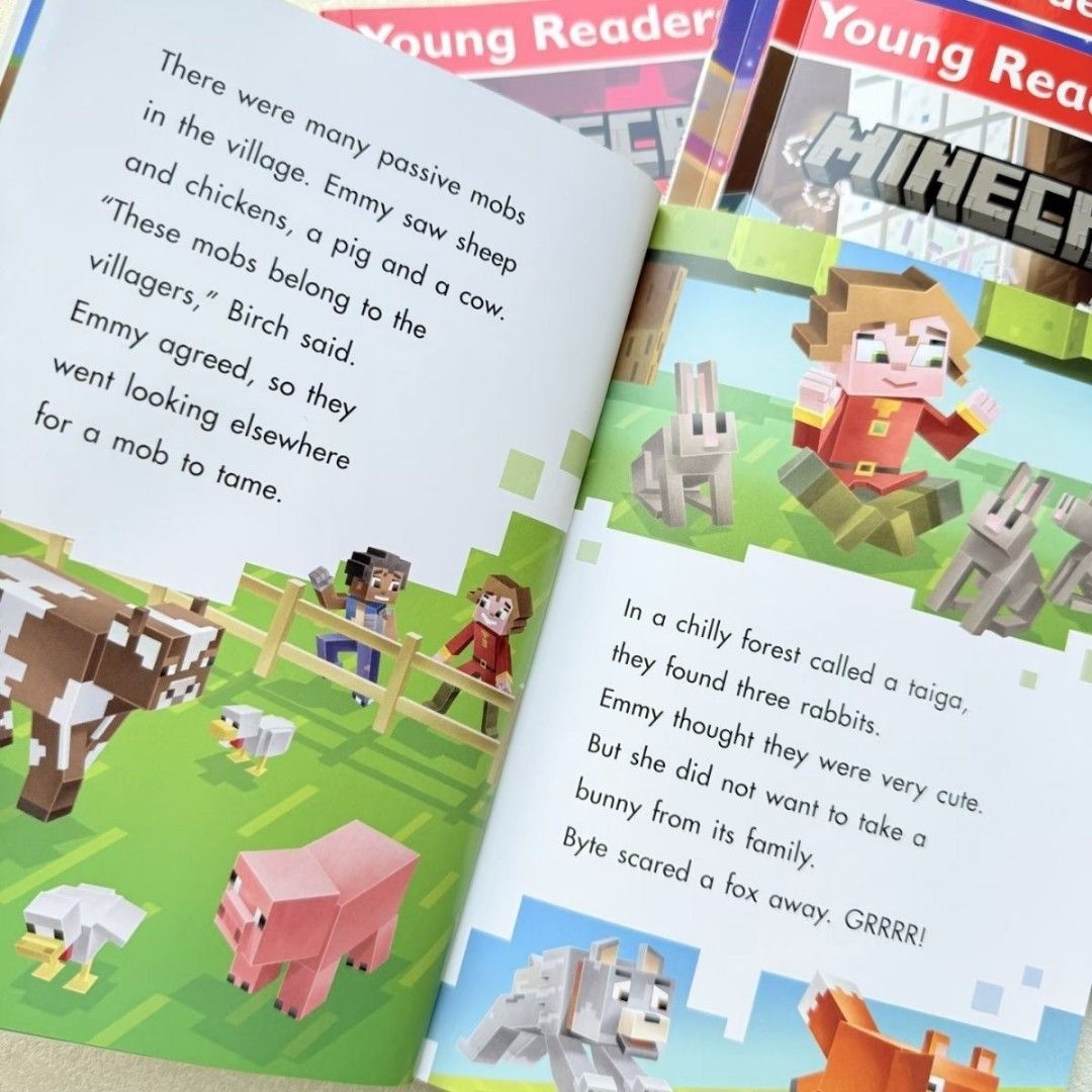 6bks set Minecraft young reader level2, Hobbies & Toys, Books ...