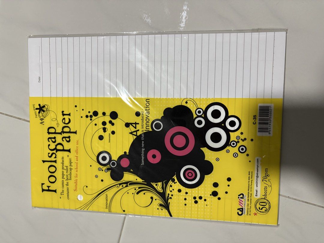 A4 Foolscap Paper - 50 Sheets, Hobbies & Toys, Stationery & Craft ...