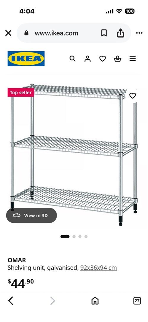 IKEA OMAR Shelving Unit, Furniture & Home Living, Furniture, Shelves ...