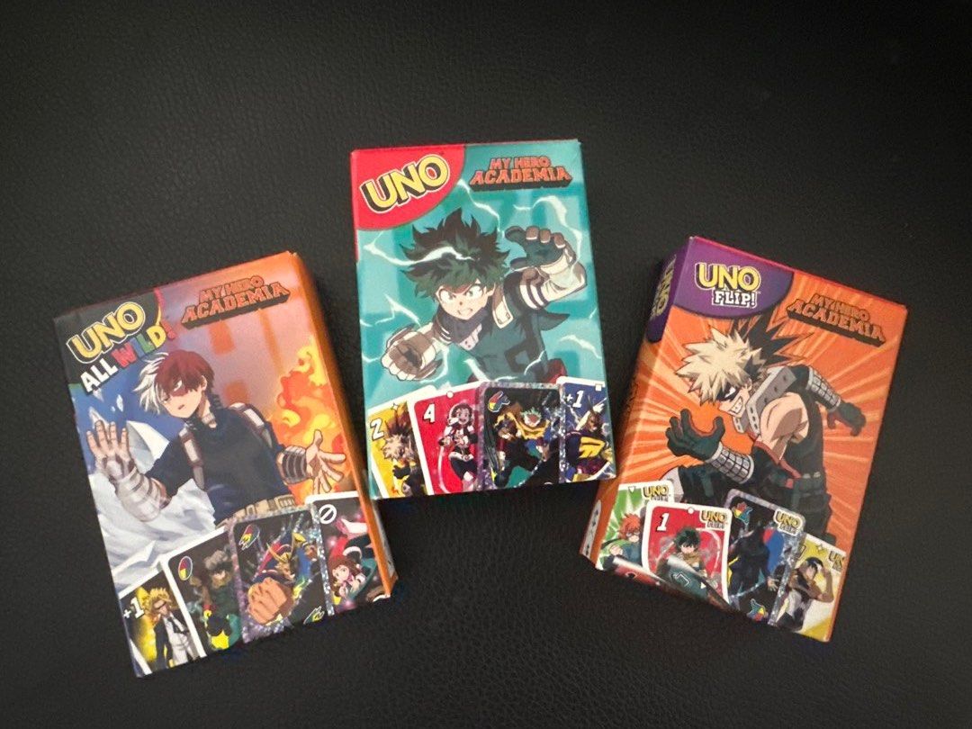 My Hero Academia UNO Card Game, Hobbies & Toys, Toys & Games on Carousell