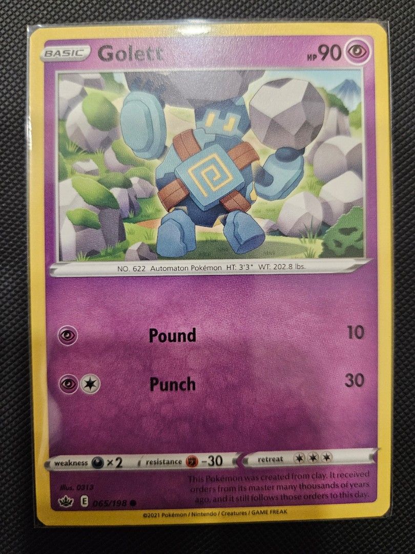 2021 Pokemon Chilling Reign 065 Golett, Hobbies & Toys, Toys & Games on ...