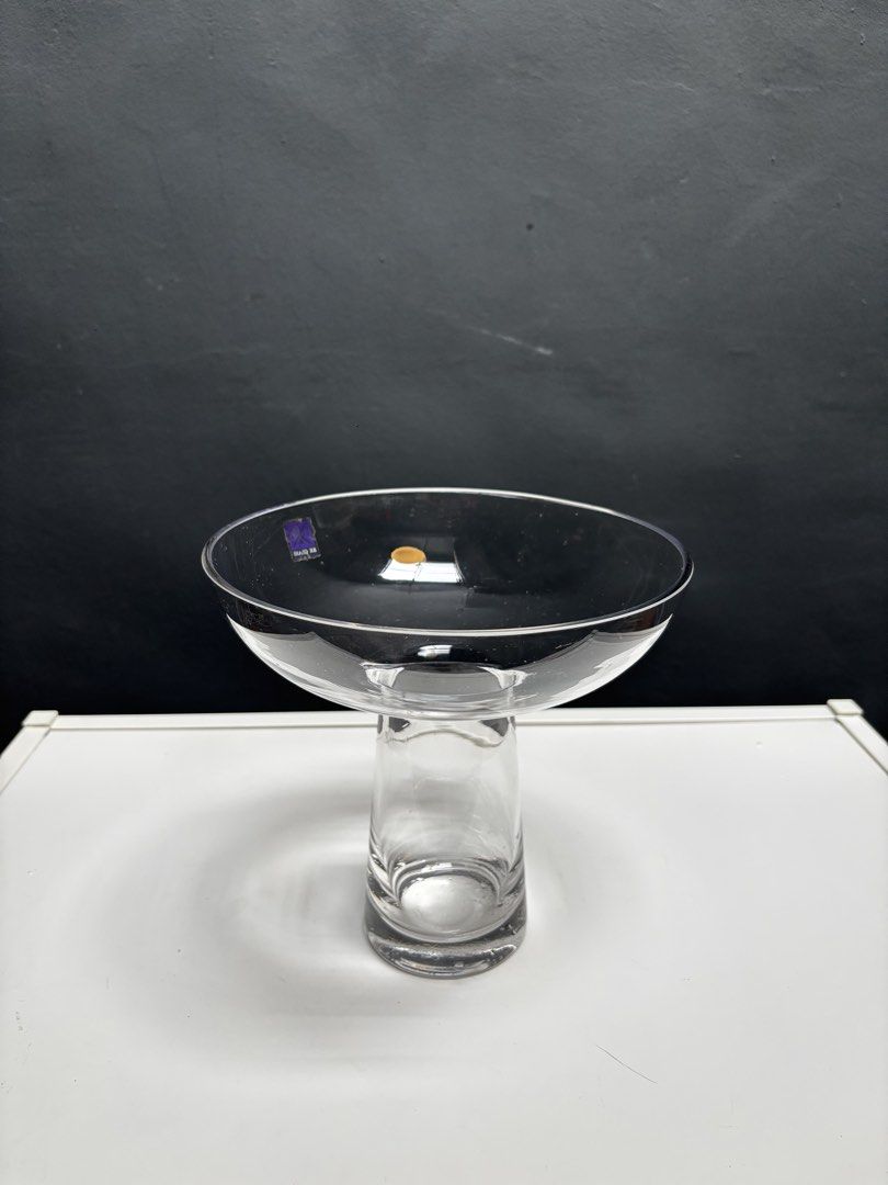 Clear Glass Pedestal Vase, Furniture & Home Living, Home Decor ...