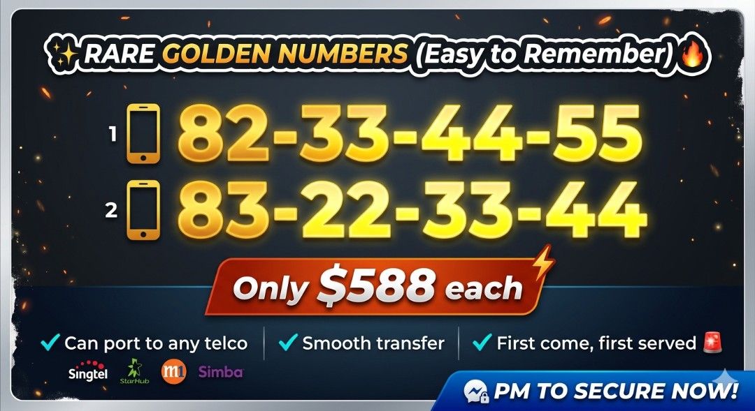 Golden number handphone golden number, Announcements on Carousell