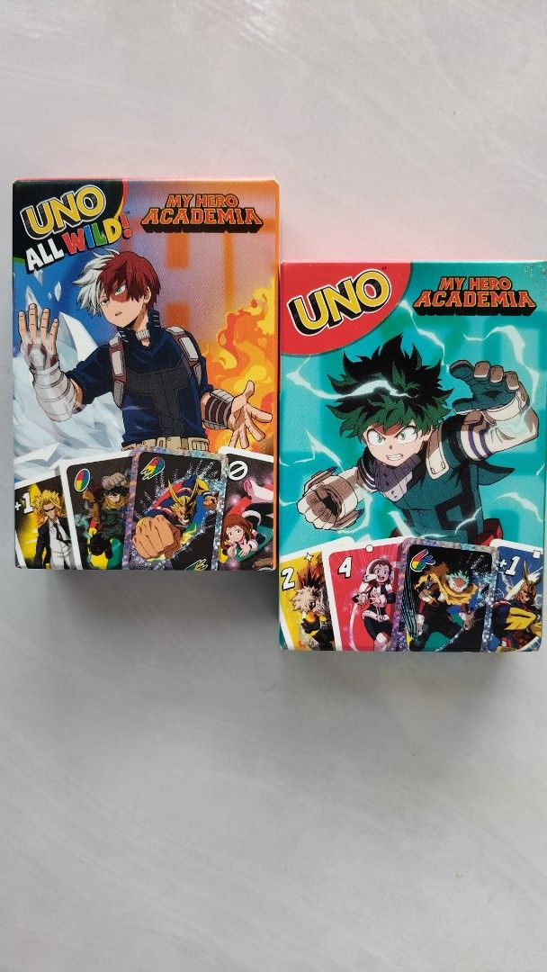 UNO All Wild x My Hero Academia Card Game, Hobbies & Toys, Toys & Games ...