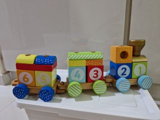 Wooden Alphabet Blocks Pull Along Toy, Babies & Kids, Infant Playtime ...