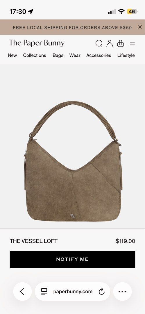 The Paper Bunny The Vessel Loft (Plush Pebble), Women's Fashion, Bags ...