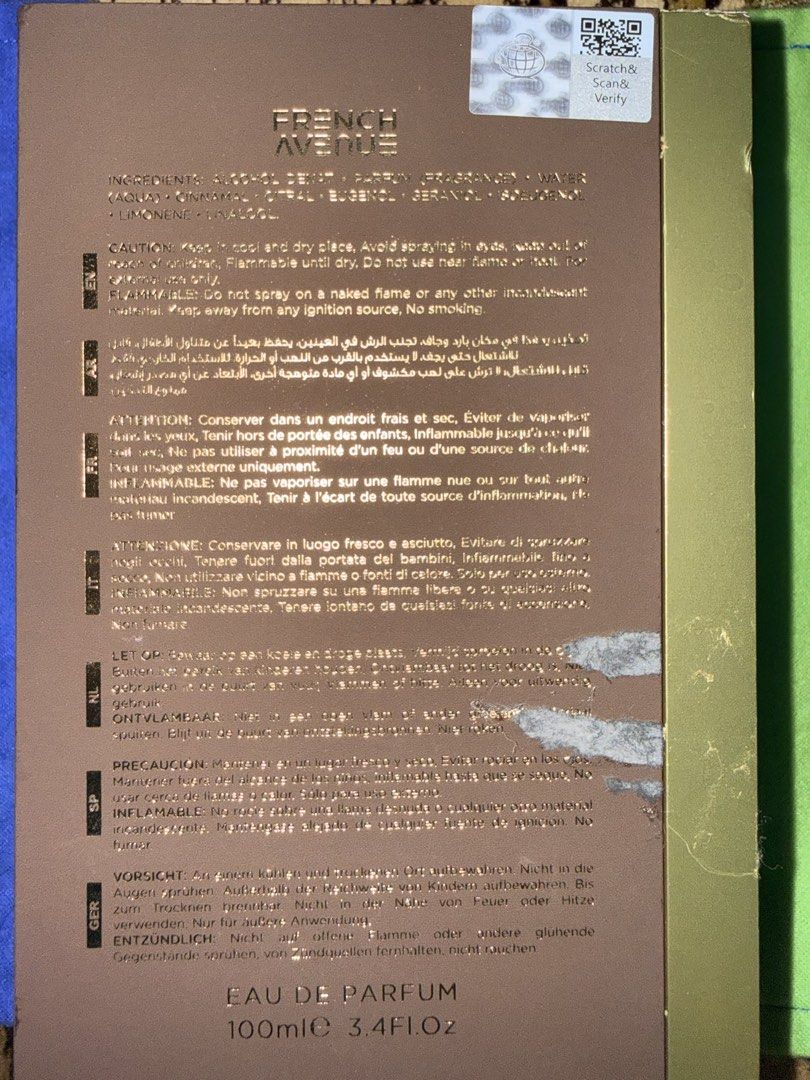 French Avenue Liquid Brun Eau de Parfum 100ml, Beauty & Personal Care ...