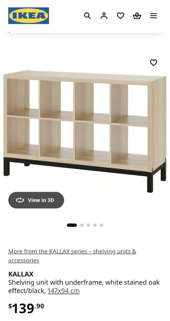 IKEA Kallax Shelving Unit with Underframe, Furniture & Home Living ...
