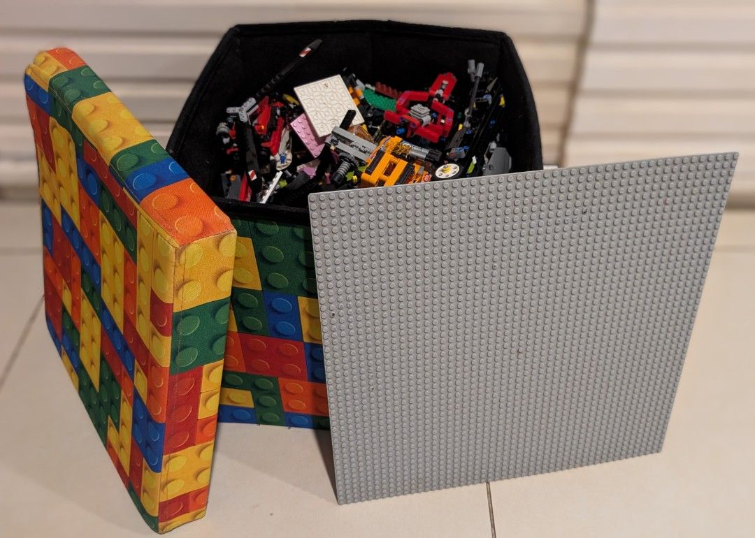 LEGO Storage Box with Baseplate and Bricks, Hobbies & Toys, Toys ...